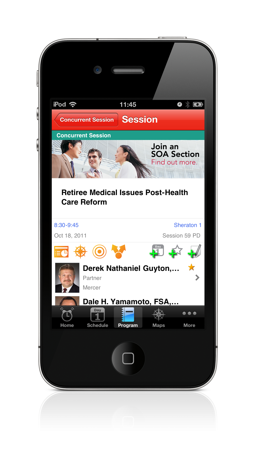 EventPilot conference app on iPhone Session Detail View - Event ...