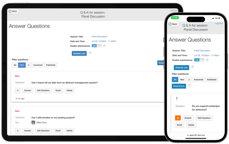 Moderated Q&A in EventPilot Conference App Platform